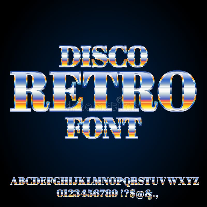 Retro Metal Font stock vector. Illustration of effect - 84584860