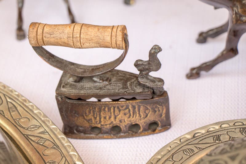 Retro Style Heavy Antique Iron Tool for Ironing Stock Image - Image of ...