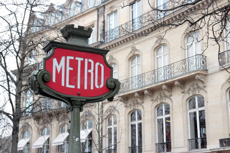 Retro Metro Sign editorial image. Image of paris, station - 24000380