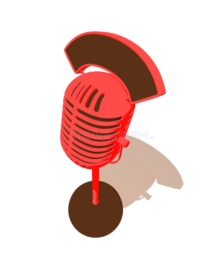Badge with old microphone. stock vector. Illustration of live - 18961235