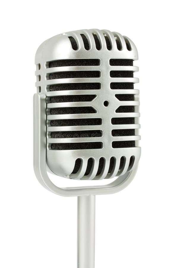 Retro microphone isolated stock image. Image of professional - 34722113
