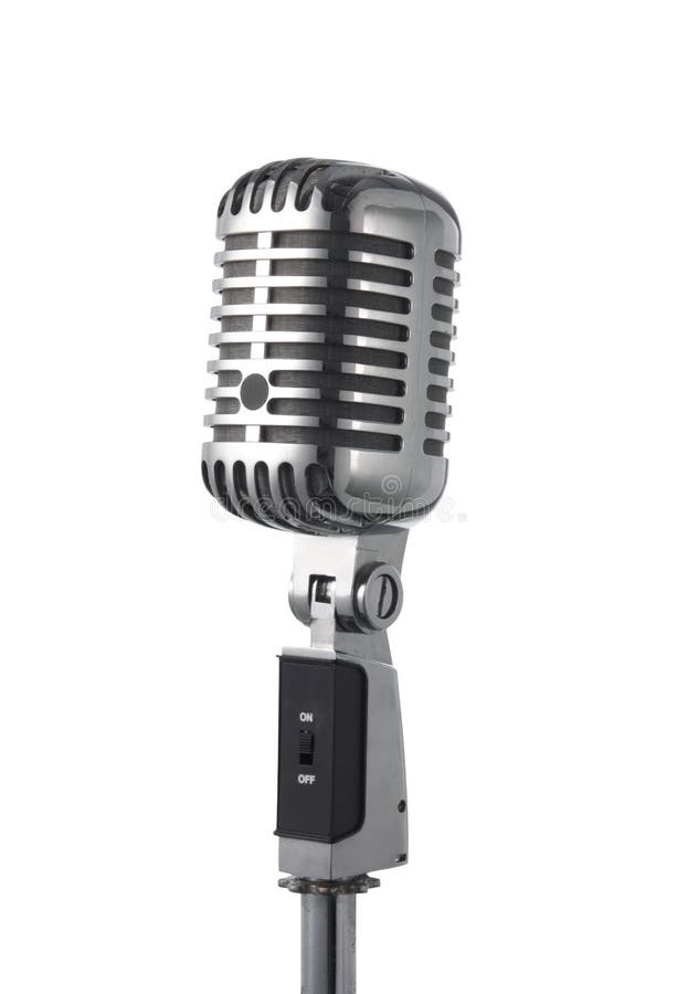 Vintage Microphone on White Editorial Stock Image - Image of isolated ...