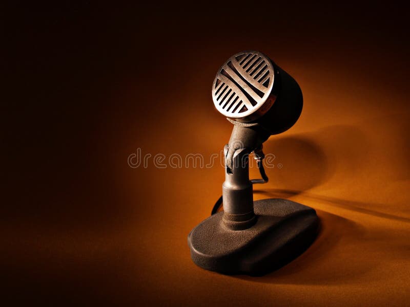 Retro Microphone With Spotlight Stock Image - Image of professional ...