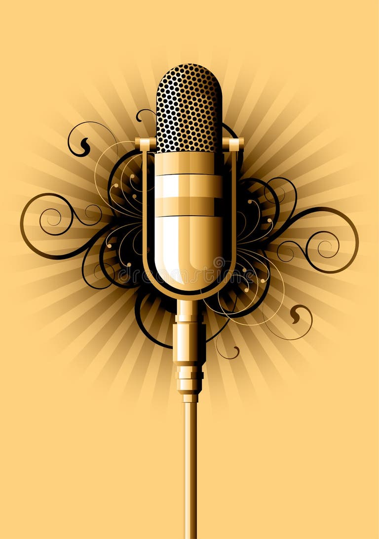 Retro Microphone Abstract Elements Stock Illustrations – 300 Retro ...