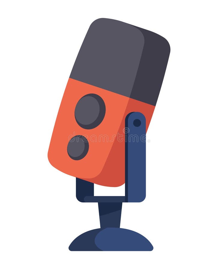 Retro Microphone Audio Device Tech Stock Vector - Illustration of ...