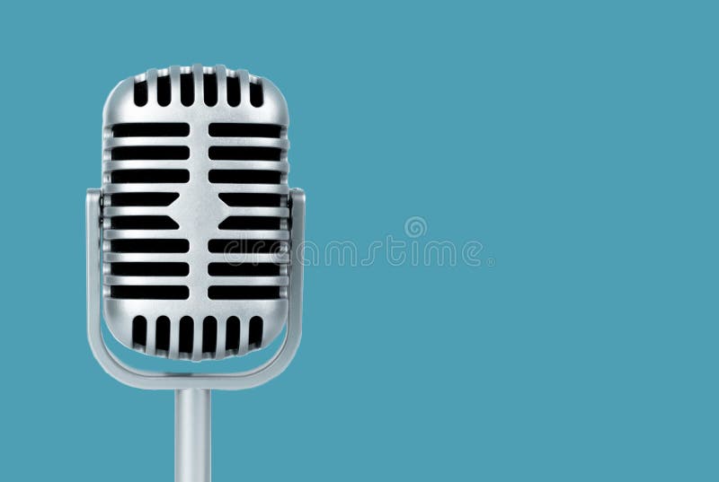 351 Retro Microphone Isolated Blue Background Stock Photos - Free ...