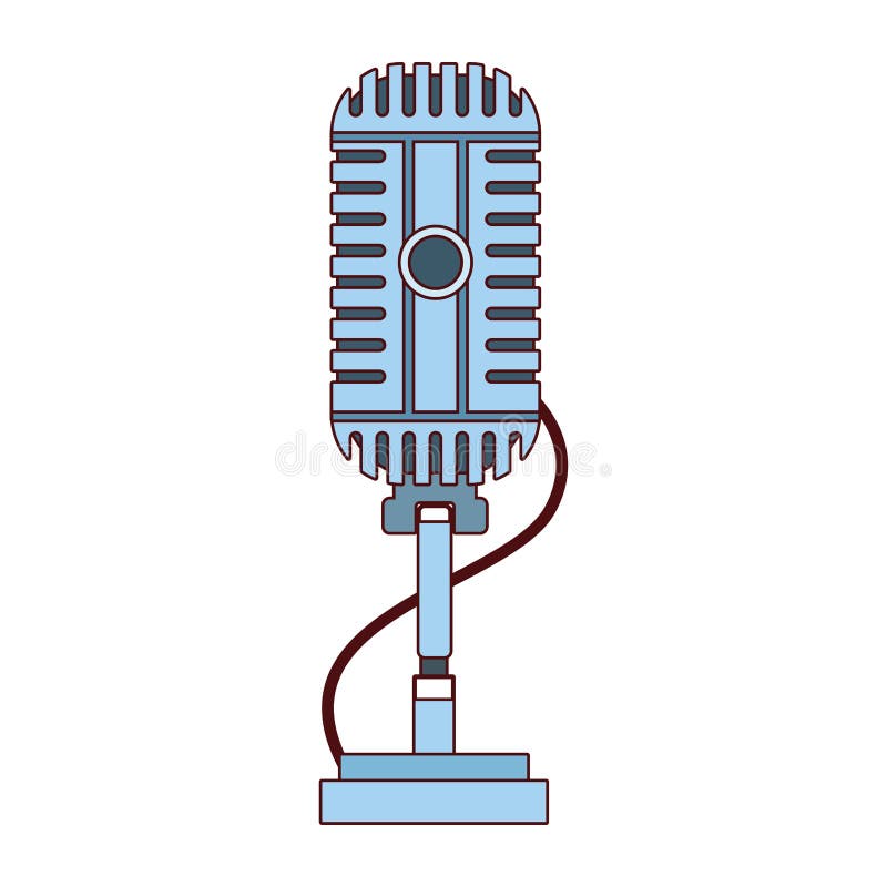 Retro Microphone with Cord Icon, Colorful Design Stock Vector ...