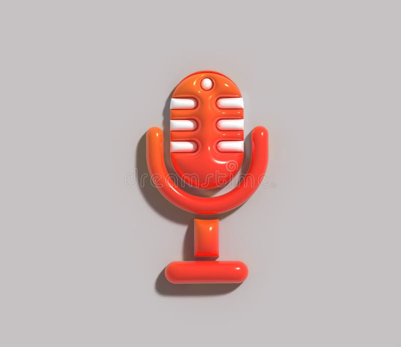 Retro Microphone 3D Logo Design Stock Illustration - Illustration of ...