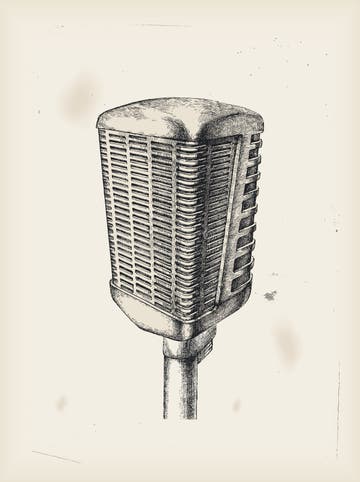 Retro Microphone Drawing Stock Illustrations – 4,382 Retro Microphone ...