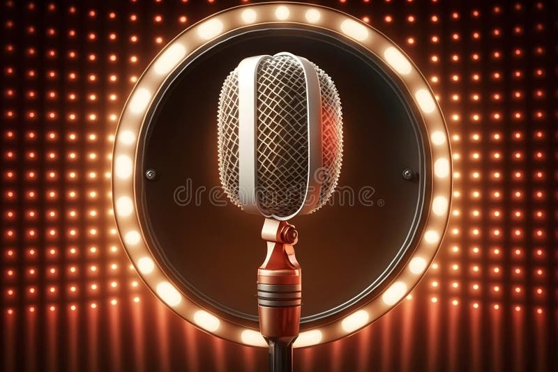Retro Microphone. Dynamic Microphone Stock Illustration - Illustration ...