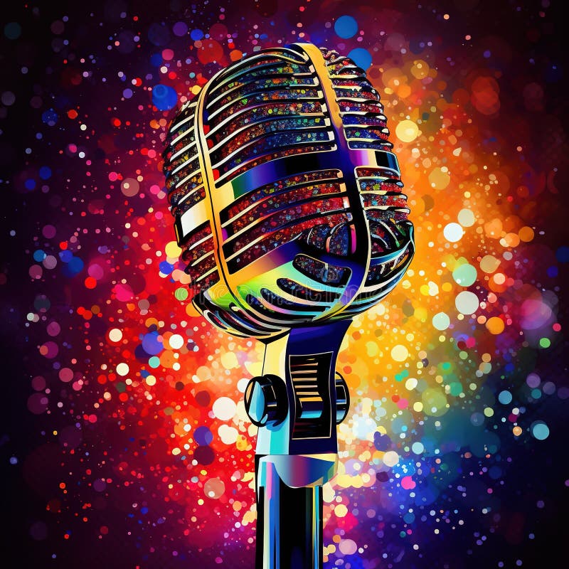 Colourful Microphone Stock Illustrations – 328 Colourful Microphone ...