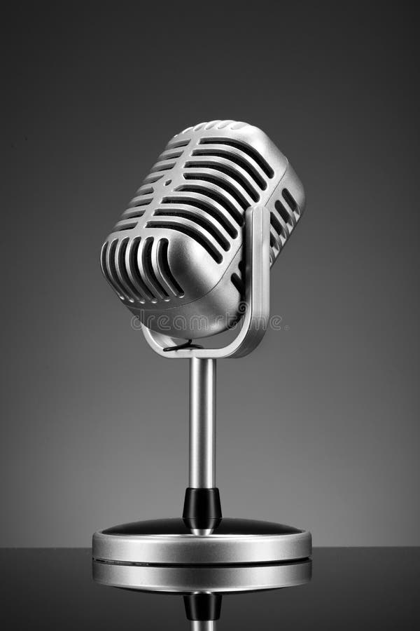 Vintage Microphone on Black Stock Photo - Image of retro, live: 4568152