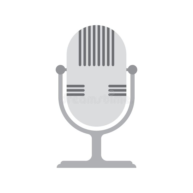 Retro microphone icon stock vector. Illustration of microphone - 109138632