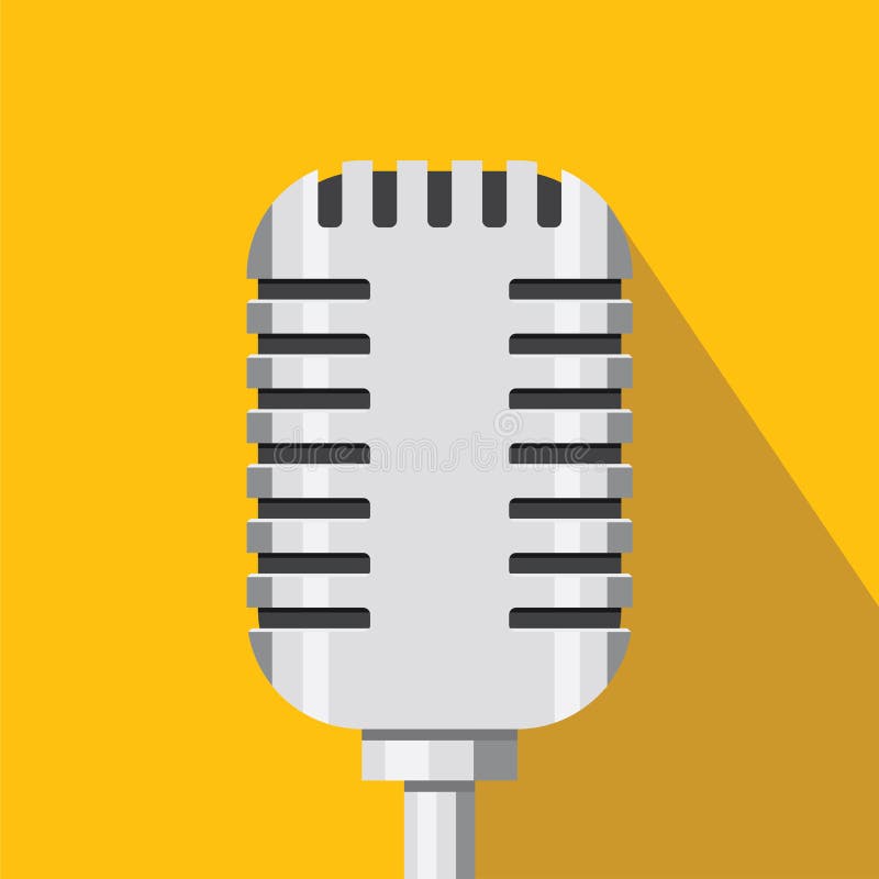 Retro Microphone Icon. Sound and Music Icon. Flat Design. Vector ...