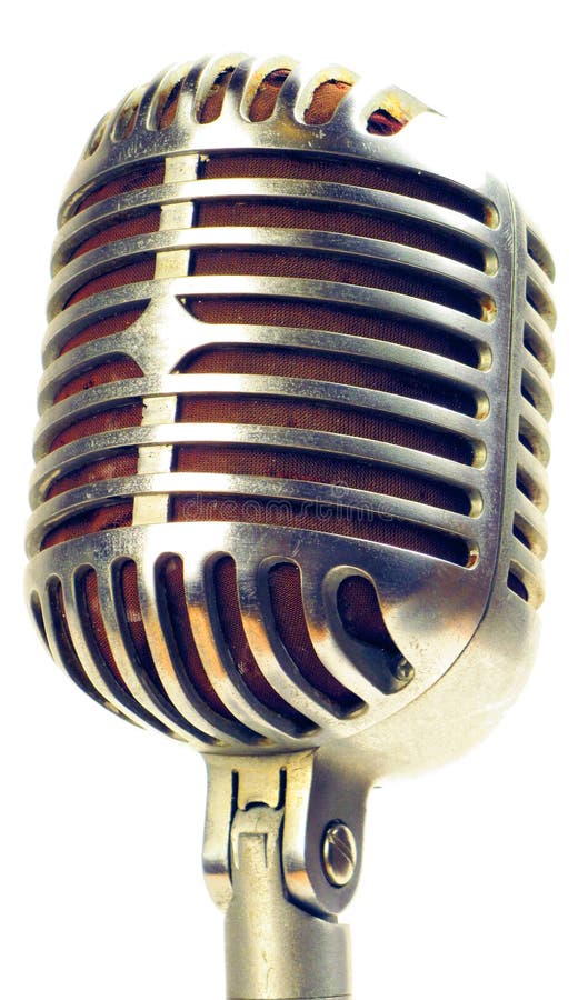 Golden retro microphone stock photo. Image of shiny, fashioned - 24668104