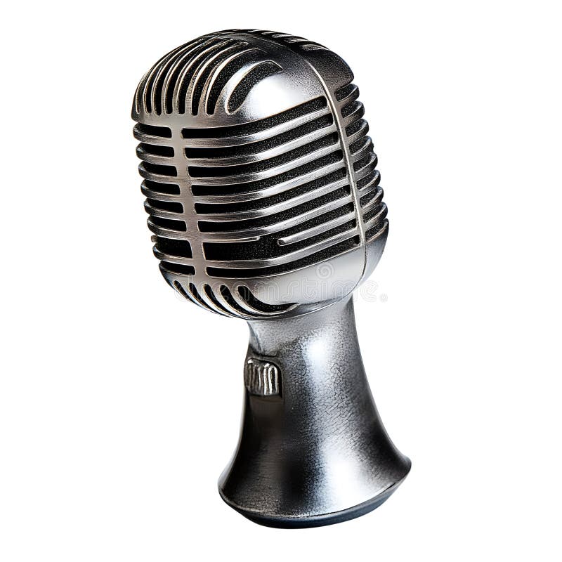 Retro Microphone Isolated on White Stock Illustration - Illustration of ...