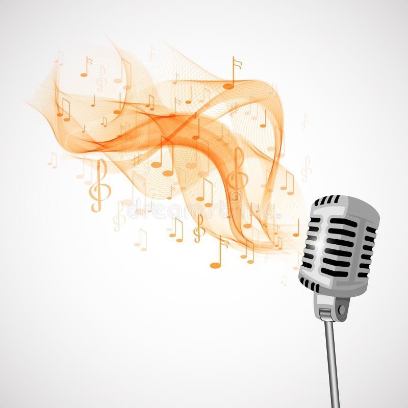 Microphone and Musical Notes Border Stock Vector - Illustration of ...