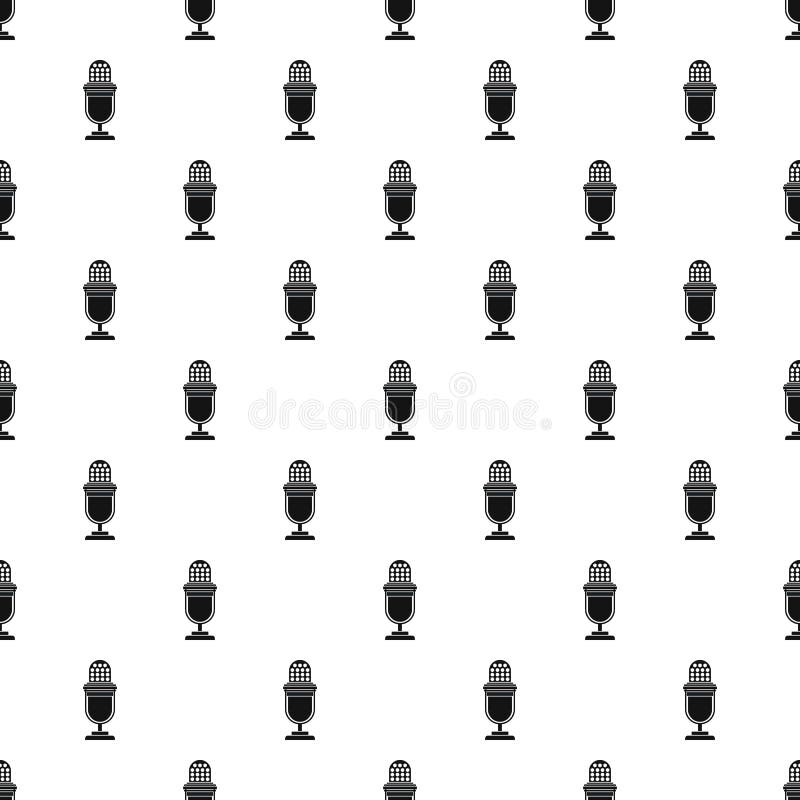 Retro Microphone Pattern, Simple Style Stock Vector - Illustration of ...