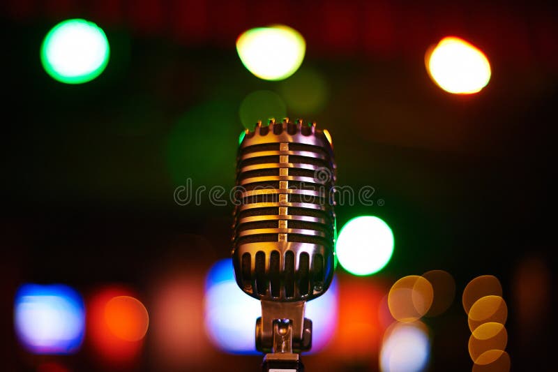 Retro microphone stock image. Image of classical, chrome - 55284661