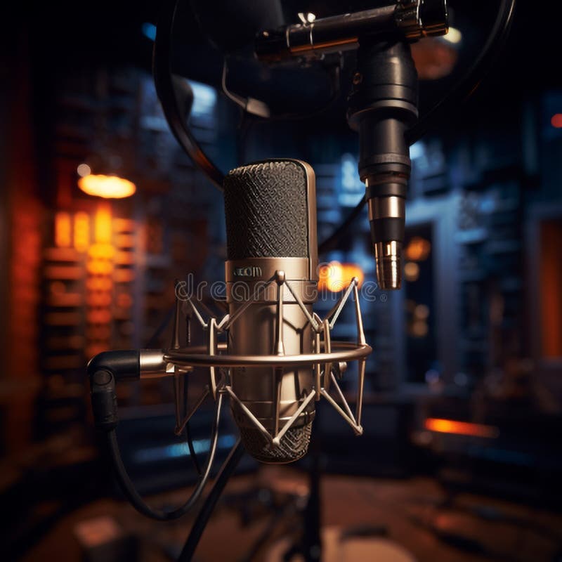Retro Microphone in the Recording Studio Stock Illustration ...