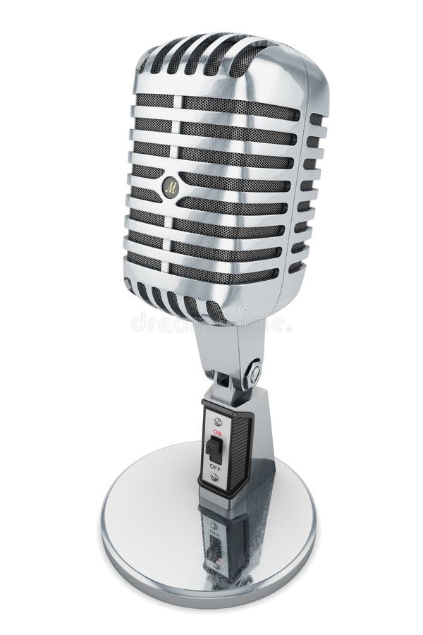 Retro microphone 50s stock illustration. Image of classic - 53721293