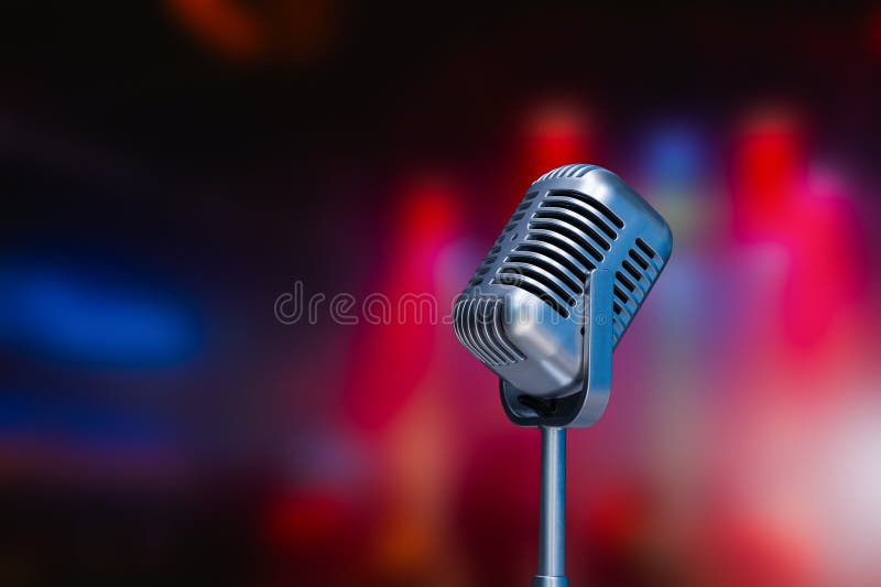 Retro Microphone on Stage, Retro Microphone, Audio Microphone Retro ...