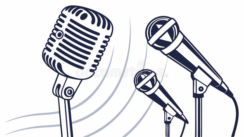 Retro Microphones for Broadcast and Performance Vector Art, Vector ...