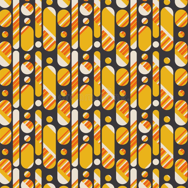 Retro Mid Century Geometric Seamless Pattern Stock Vector