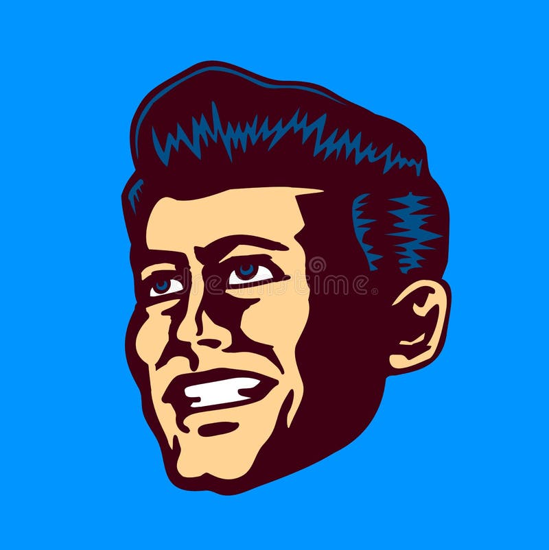 Vintage Mid Century Gentleman Face Vector Illustration Stock ... Vintage Mid Century Gentleman Face Vector Illustration Stock ...