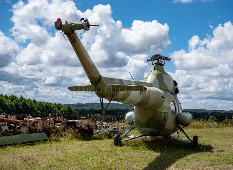 Retro Military Helicopter Aircraft Cemetery Editorial Image - Image of ...