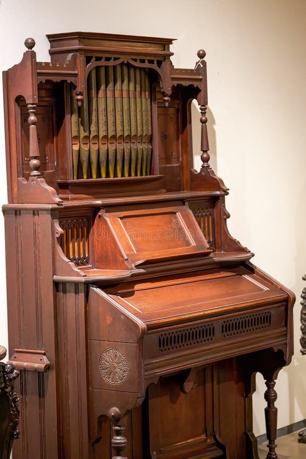 Retro Mini Pipe Organ Close-up Stock Image - Image of organ, ivory ...