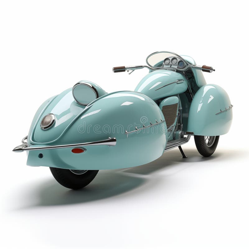 Retro Mint Green Motorcycle with Streamlined Design and Chrome Details ...
