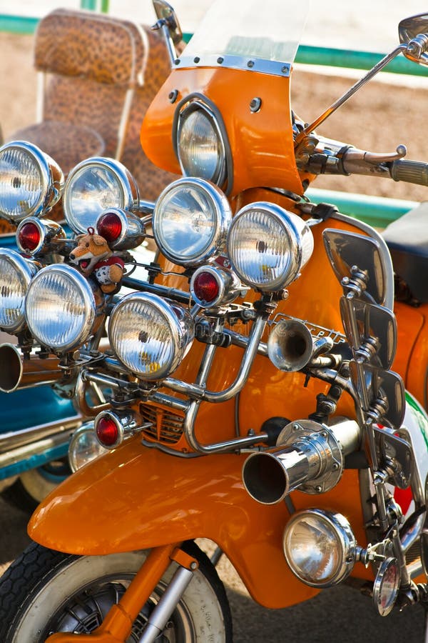 Retro mod scooter stock photo. Image of english, chrome - 35077984
