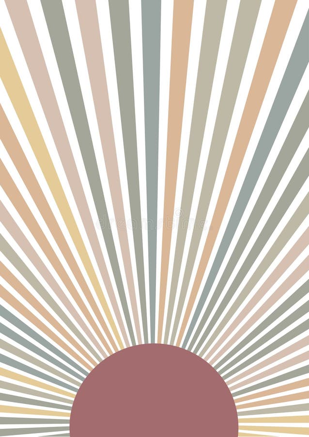 Retro Modern Art Background with a Sunburst Design Stock Vector ...