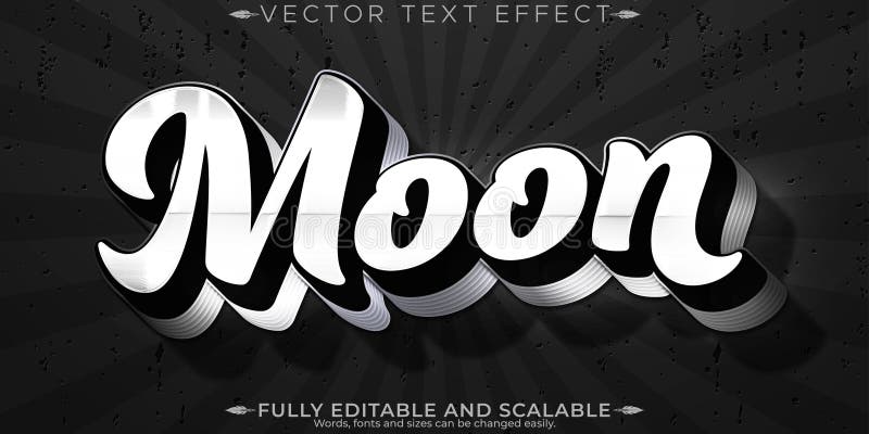 Retro Moon Text Effect, Editable Shade and Vintage Text Style Stock ...