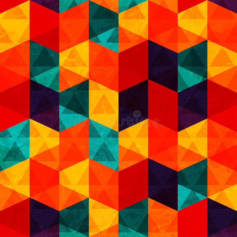 Retro Mosaic Seamless Pattern Stock Vector - Illustration of ...
