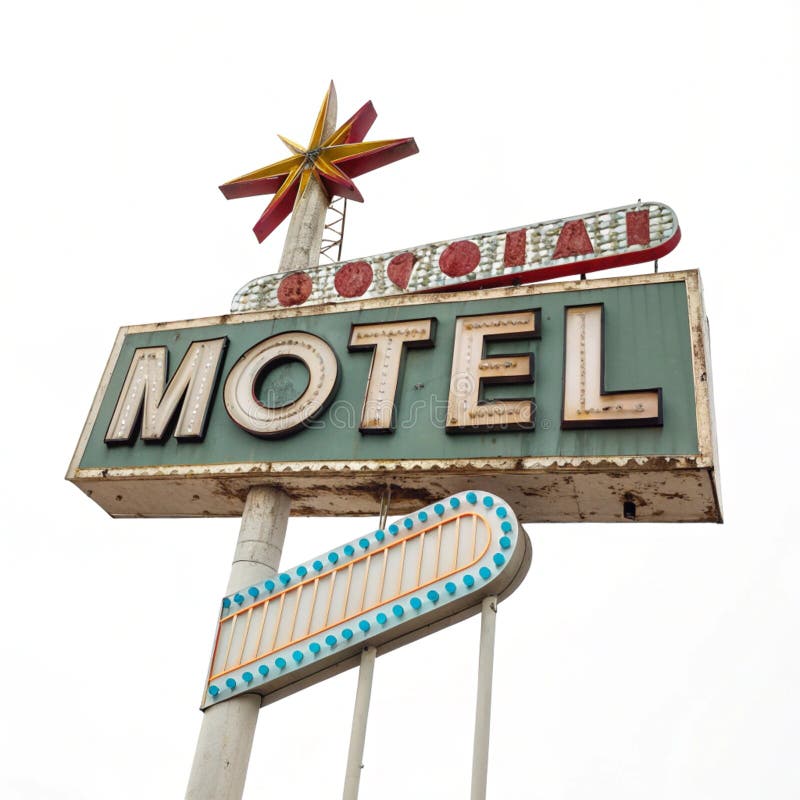 Retro Motel Scene stock illustration. Illustration of scene - 357918208