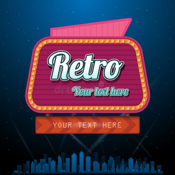 Retro Motel Sign with Copyspace Stock Vector - Illustration of scenery ...