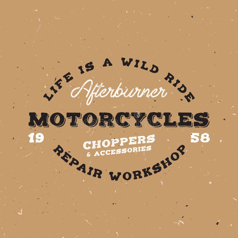 Retro Motorcycle Badge in Vintage Style. Label on Moto Theme Stock ... Retro Motorcycle Badge in Vintage Style. Label on Moto Theme Stock ...
