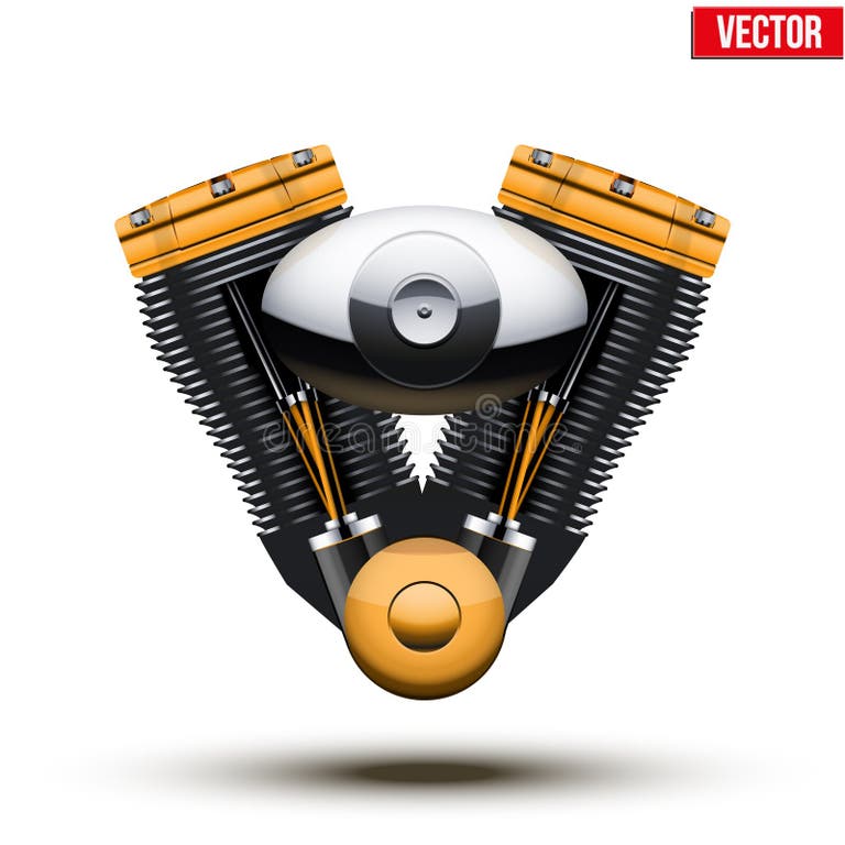 Retro Motorcycle Engine. Vector Illustration. Stock Vector ...