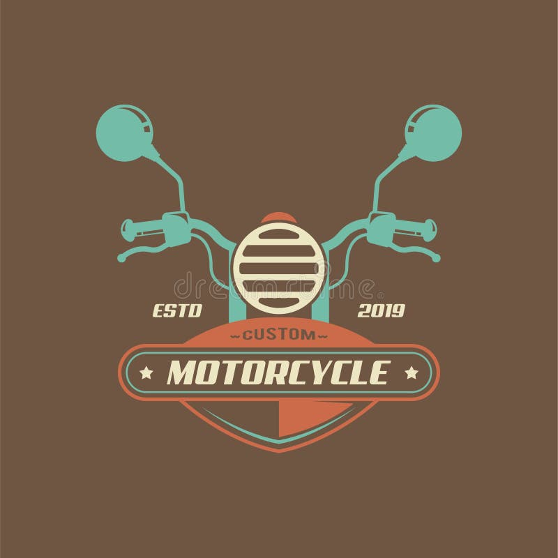 Retro Motorcycle Logo Design Concept Stock Illustration - Illustration ...