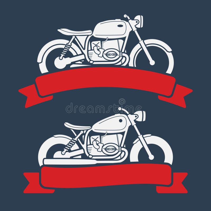 Retro motorcycle logo set stock illustration. Illustration of graphic ...