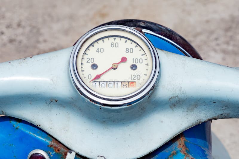 Speedometer Retro on Motorcycle Stock Photo - Image of cruiser, meters ...