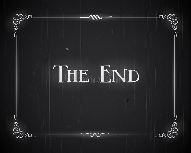 Retro Movie Ending Screen Still - the End. Stock Vector - Illustration ...