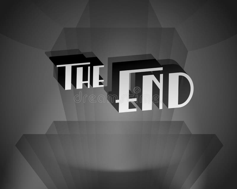 Retro Movie Ending Screen Still - the End. Stock Vector - Illustration ...
