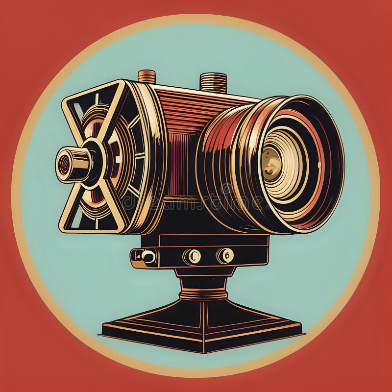 Retro Movie Projector Design - Generated by Ai Stock Illustration ...