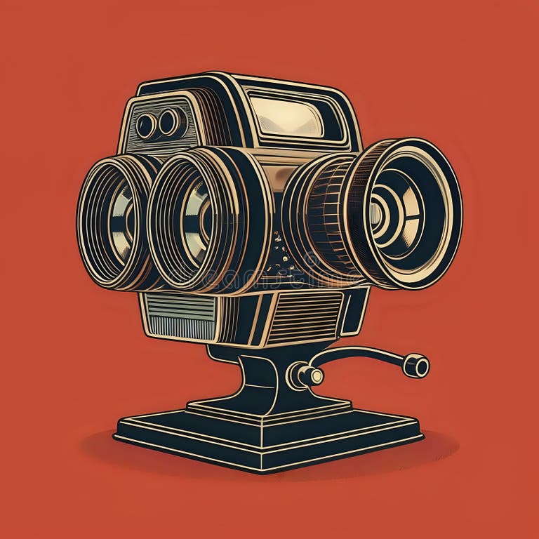 Retro Movie Projector Design - Generated by Ai Stock Illustration ...