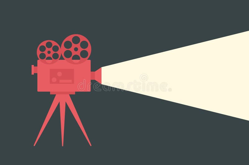 Retro Movie Video Camera with Light. Movie Concept Stock Vector ...