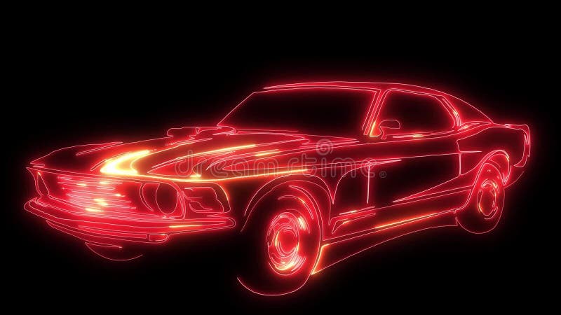 Retro Muscle Car Laser Animation Stock Footage - Video of chrome, model ...