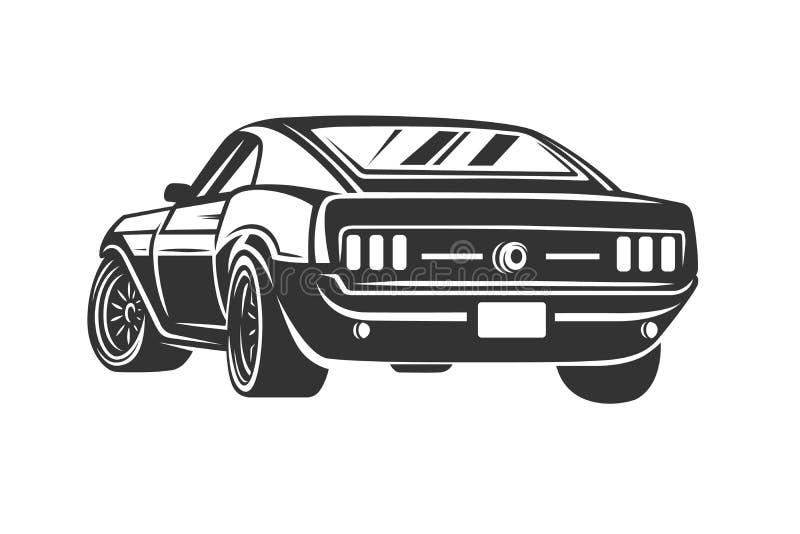 Vector American Muscle Car Profile. Classic Vehicle Graphics Design ...